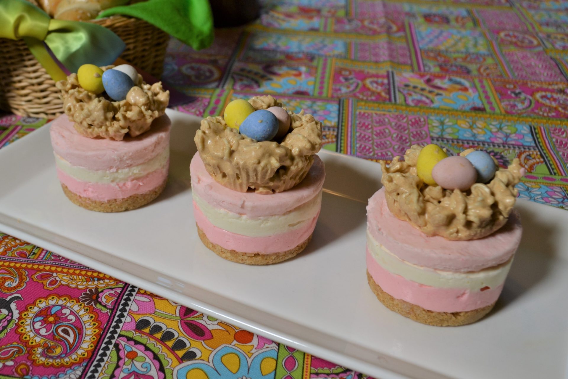Mini Cheesecakes with Easter Nest- lizbushong.com - Liz Bushong