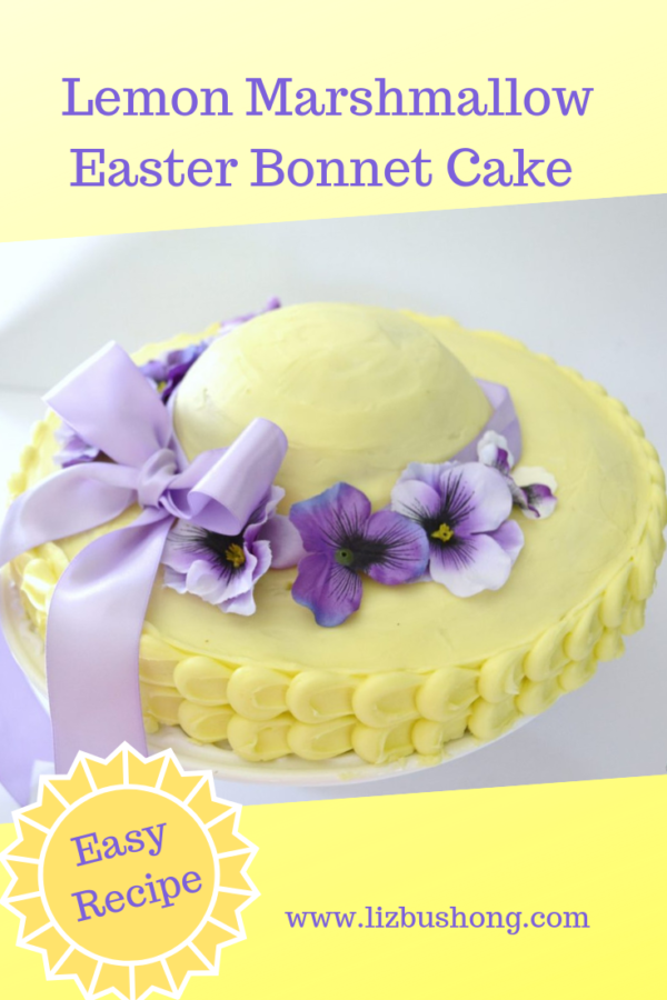 Lemon Marshmallow Easter Bonnet Cake - Liz Bushong