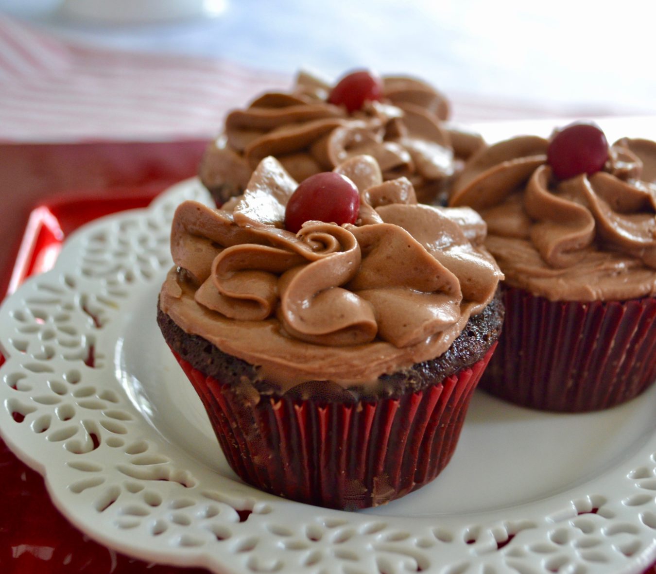 Chocolate Mayo Cupcakes with Nutella Frosting - Liz Bushong