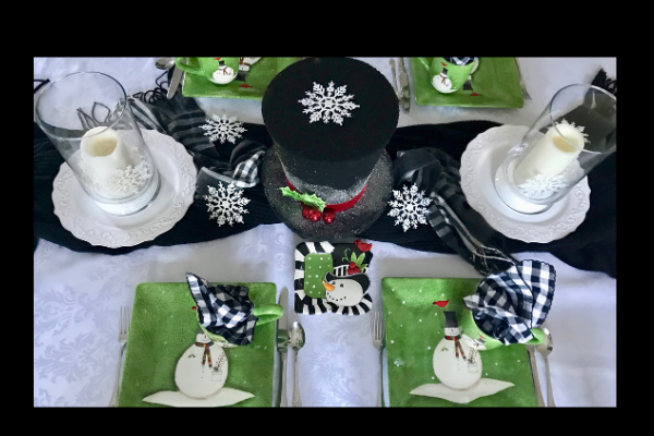 Snowman & Snowflakes Table-scape Idea - Liz Bushong