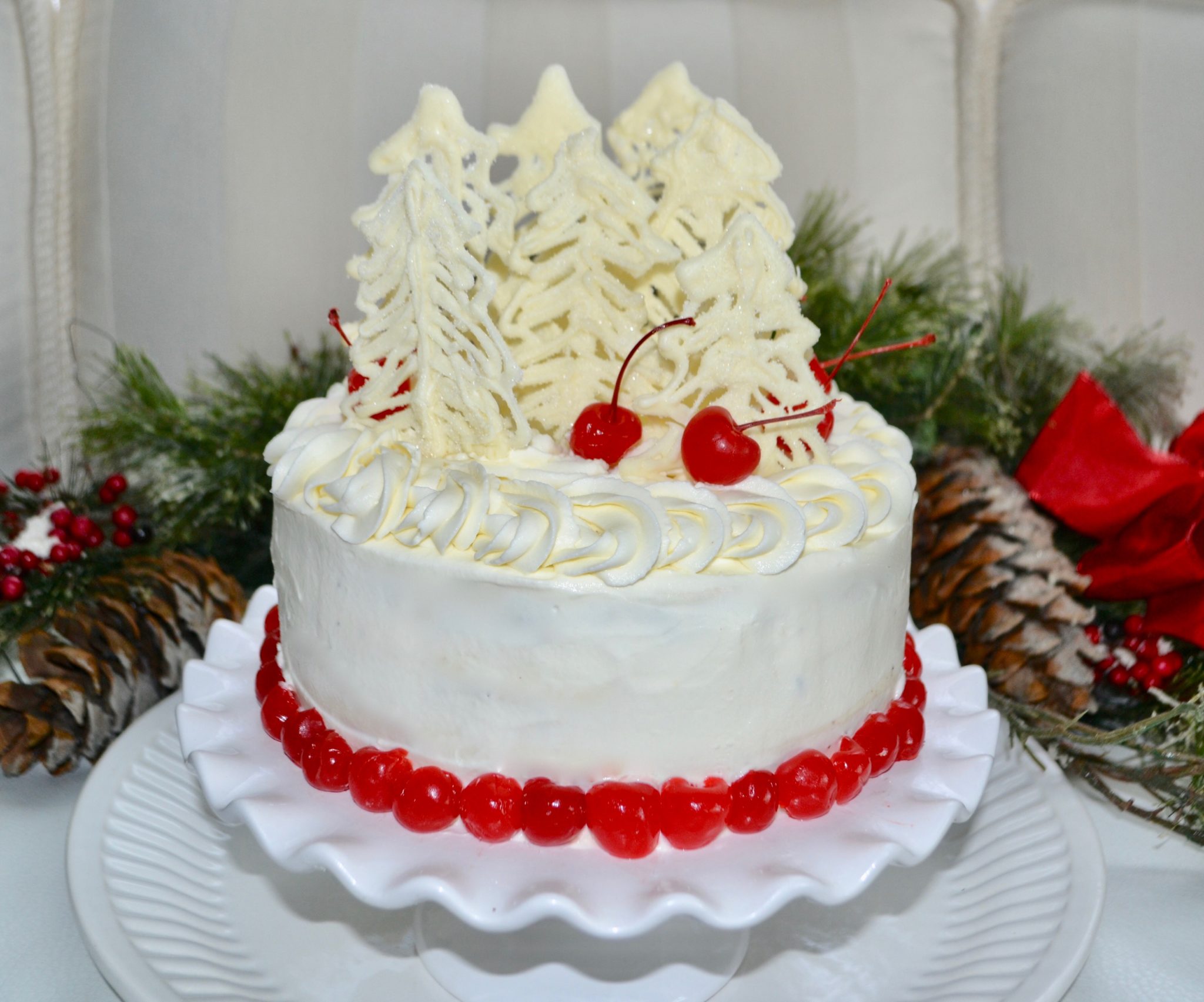 Christmas Chocolate Cherry Forest Cake - Liz Bushong