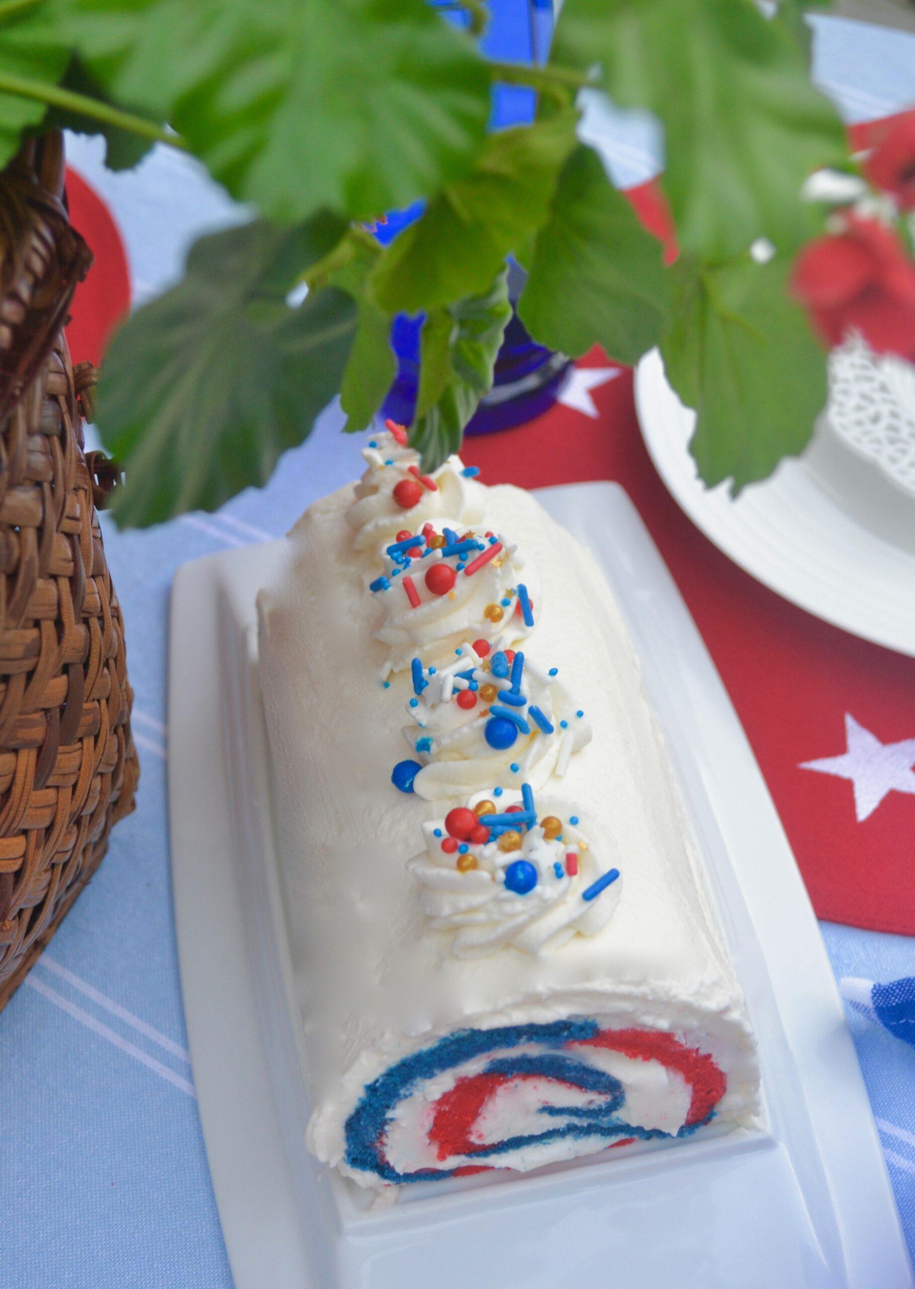 red white & blue cake roll lizbushong.com - Liz Bushong