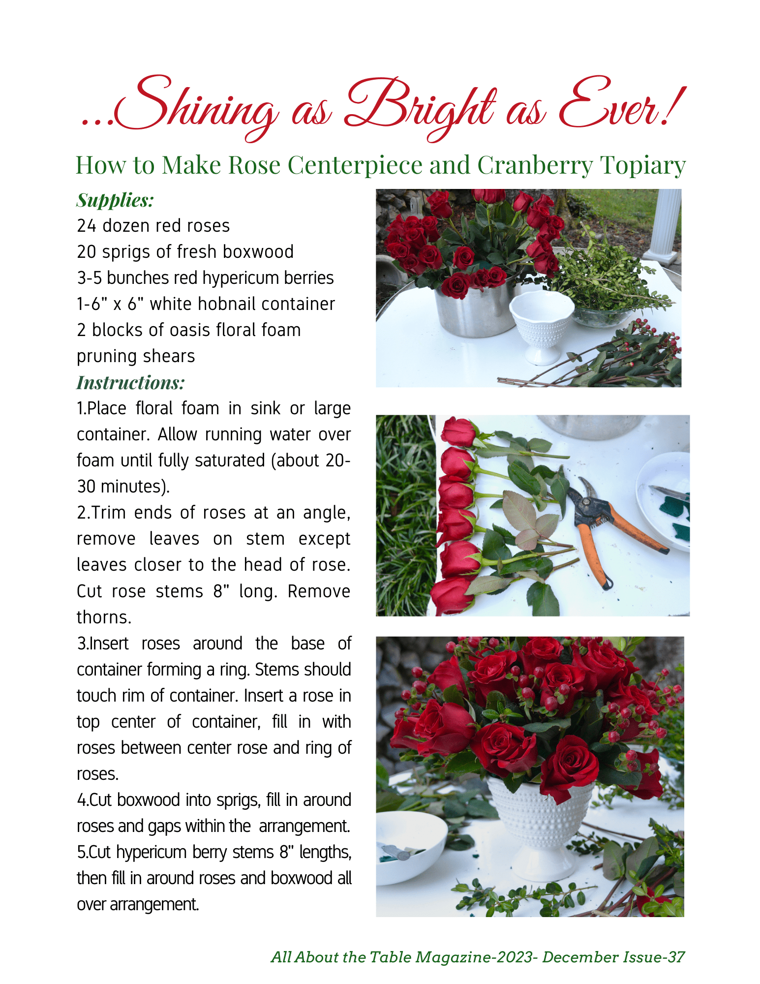 How to make Cranberry rose centerpiece lizbushong.compng - Liz Bushong
