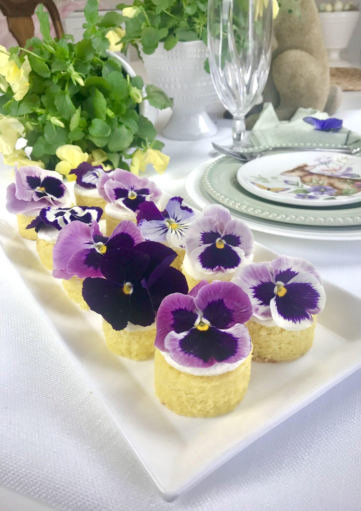 Mini Lemon Pansy Cakes - Liz Bushong